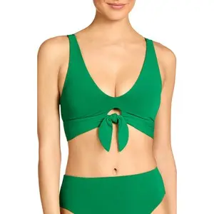 Robin Piccone Ava Knot Front Bikini Top - Grass