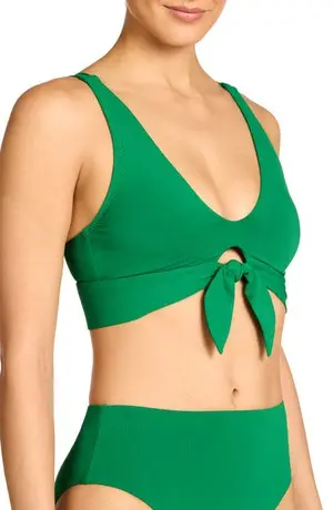 Robin Piccone Ava Knot Front Bikini Top - Grass