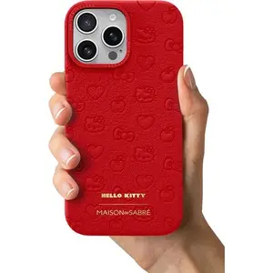 MAISON DE SABRE Leather Phone Case Pomegranate Red (hello Kitty)