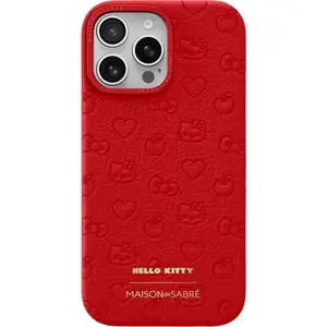 MAISON DE SABRE Leather Phone Case - Pomegranate Red (hello Kitty)
