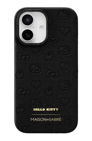MAISON DE SABRE Leather Phone Case - Black Caviar (hello Kitty)
