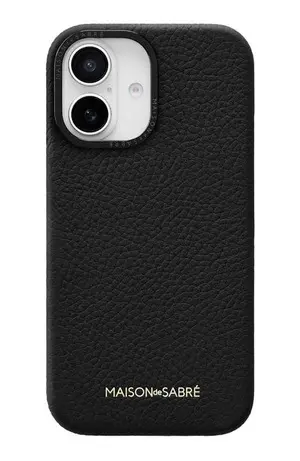 MAISON DE SABRE Leather Phone Case Iphone 16 - Black Caviar