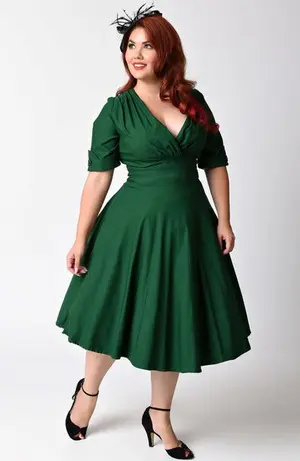 Unique Vintage V Neck Day Dresses