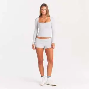 SKIMS Cotton Jersey Top - Light Heather Grey