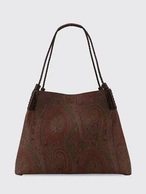 Etro Libra Coated Cotton Paisley Print Tote Bag - Brown