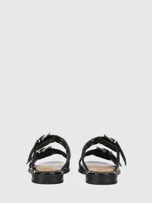 GANNI Low-heeled Sandals With Double Strap And Buckles - Black