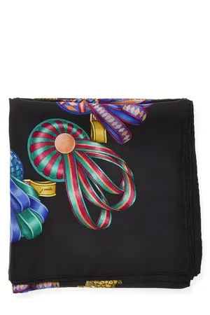 Hermès Multicolor 'les Rubans Du Cheval' Silk Scarf 90 - Black