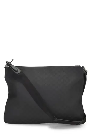 Gucci Gg Nylon Flat Messenger - Black