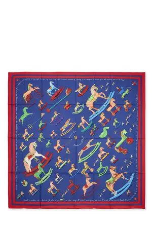 Hermès Multicolor 'raconte-moi Le Cheval' Silk Scarf 90