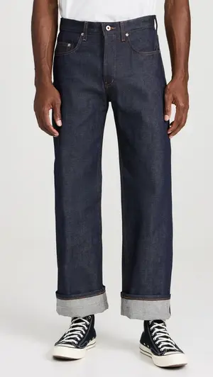Naked & Famous Denim Strong Guy Dirty Fade Selvedge Jeans - Indigo