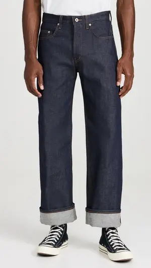 Naked & Famous Denim Strong Guy Dirty Fade Selvedge Jeans - Indigo