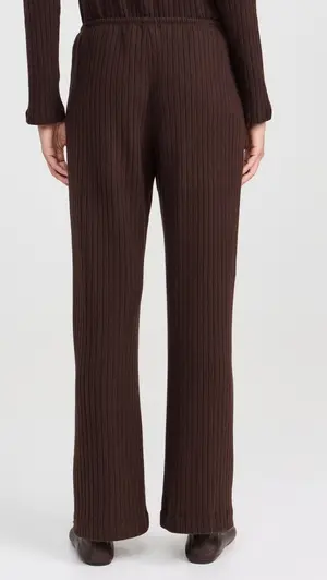 Donni. The Sweater Rib Simple Pants - Espresso