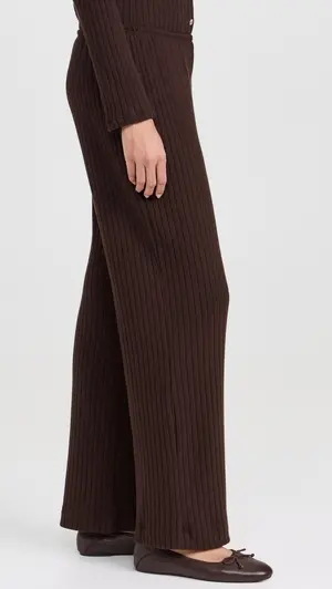 Donni. The Sweater Rib Simple Pants - Espresso