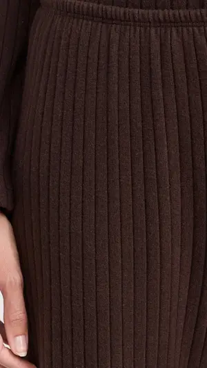 Donni. The Sweater Rib Simple Pants - Espresso