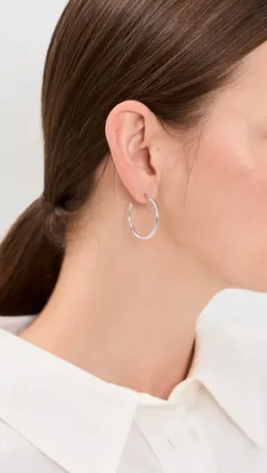 JENNIFER FISHER Thread Mini Hoops - Silver
