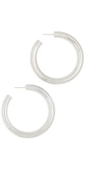 JENNIFER FISHER 1.5 Samira Baby Hoop Earrings - Silver