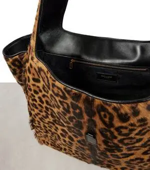 Saint Laurent Le 5 A 7 Bea Leopard-print Shoulder Bag - Brown