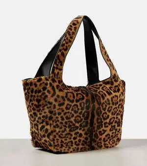 Saint Laurent Le 5 A 7 Bea Leopard-print Shoulder Bag - Brown