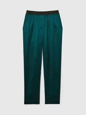REISS Elea Satin Tapered Trousers