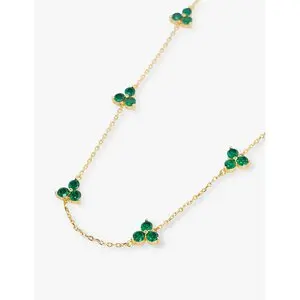 COMMONLINES Common Lines Como 14ct Yellow- Plated Sterling Silver And Cubic Zirconia Necklace