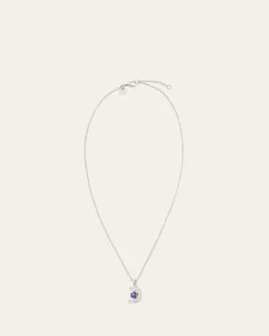 PROCACCIA JEWELRY Procaccia Jewelry 18k Gold Hebrew Khaf Initial Tanzanite Necklace White Gold