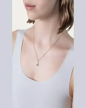 PROCACCIA JEWELRY 18k Hebrew Zayn Initial Necklace - White Gold