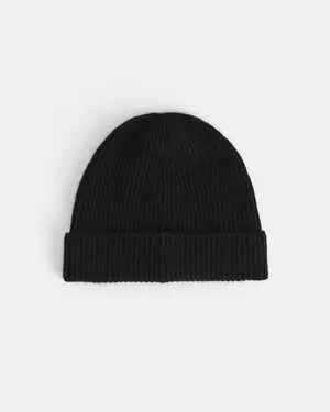 Everlane Cashmere Ribbed Beanie - Black