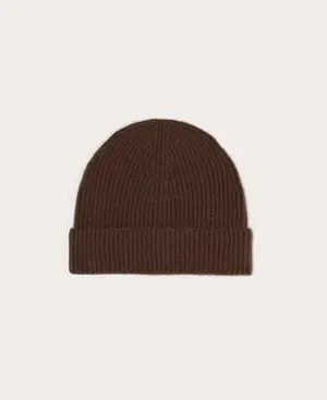 Everlane Cashmere Ribbed Beanie Dark Mahogany