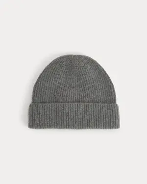 Everlane Cashmere Ribbed Beanie - Heather Charcoal