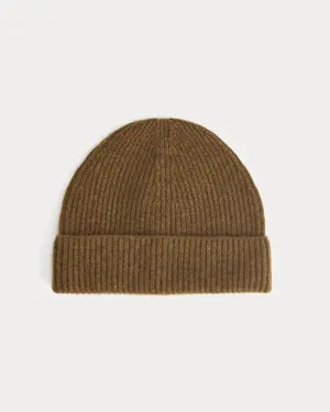 Everlane Cashmere Ribbed Beanie - Heathered Toffee