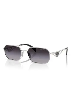 Prada 58mm Octagon Sunglasses - Silver