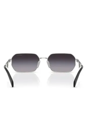 Prada 58mm Octagon Sunglasses - Silver