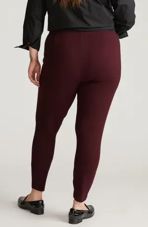 Universal Standard Pull-on Ponte Pants - Black Cherry Red