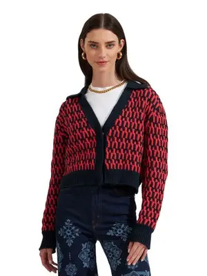 La DoubleJ Winset Cropped Cardigan - Navy
