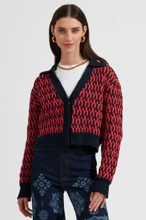 La DoubleJ Winset Cropped Cardigan - Navy