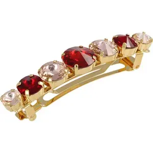L. Erickson Celina Crystal Barrette - Scarlet/vintage Rose/siam/silk