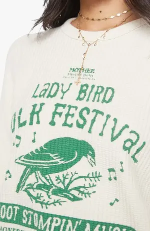 MOTHER Star Waffle Stitch Cotton Top - Lady Bird Folk Fest