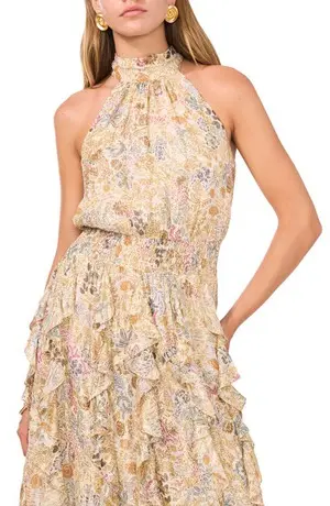 1.State Cascading Ruffle Maxi Dress - Cathay Spice