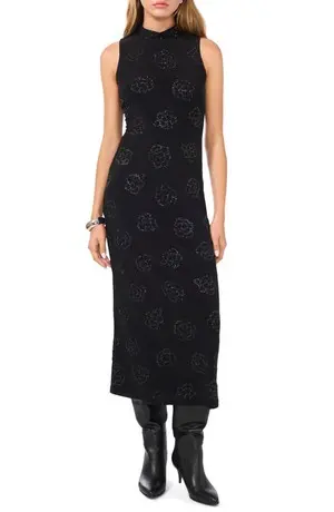 1.State Mock Neck Sleeveless Midi Dress