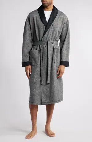 Majestic International Feel Good Fleece Robe - Marled Black