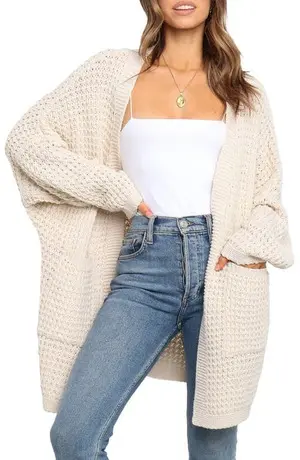 PETAL & PUP Leyonie Long Cardigan - Cream