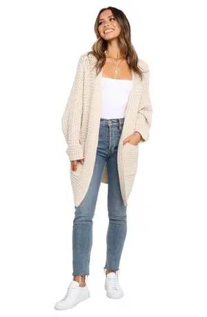 PETAL & PUP Leyonie Long Cardigan - Cream