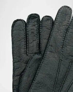 Portolano Peccary Leather Gloves - Black