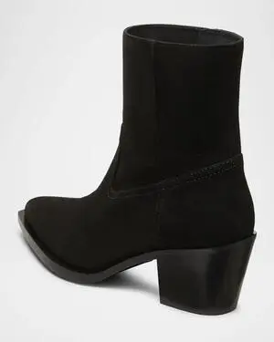 STUART WEITZMAN Tate Suede Booties - Black
