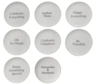 TEMP-TATIONS As Is Special Edit Set Of 8' Celebrate Plate - One-color