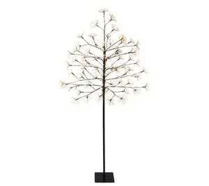 PULEO INTERNATIONAL 6in Pre-lit Red Twig Tree W Ith Led Lights - One-color