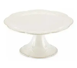 LENOX French Perle White Pedestal Cake Plate - One-color