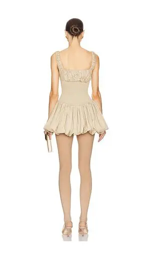 HELSA Rib Mix Puffy Mini Dress