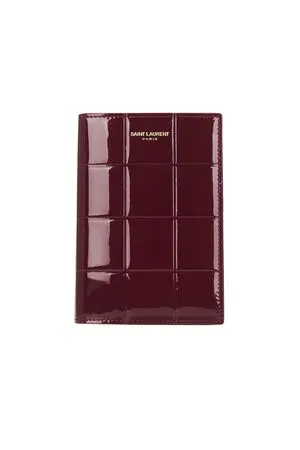 Saint Laurent Passport Holder In Burgundy