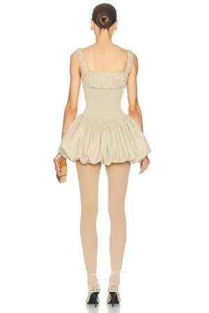 HELSA Rib Mix Puffy Mini Dress